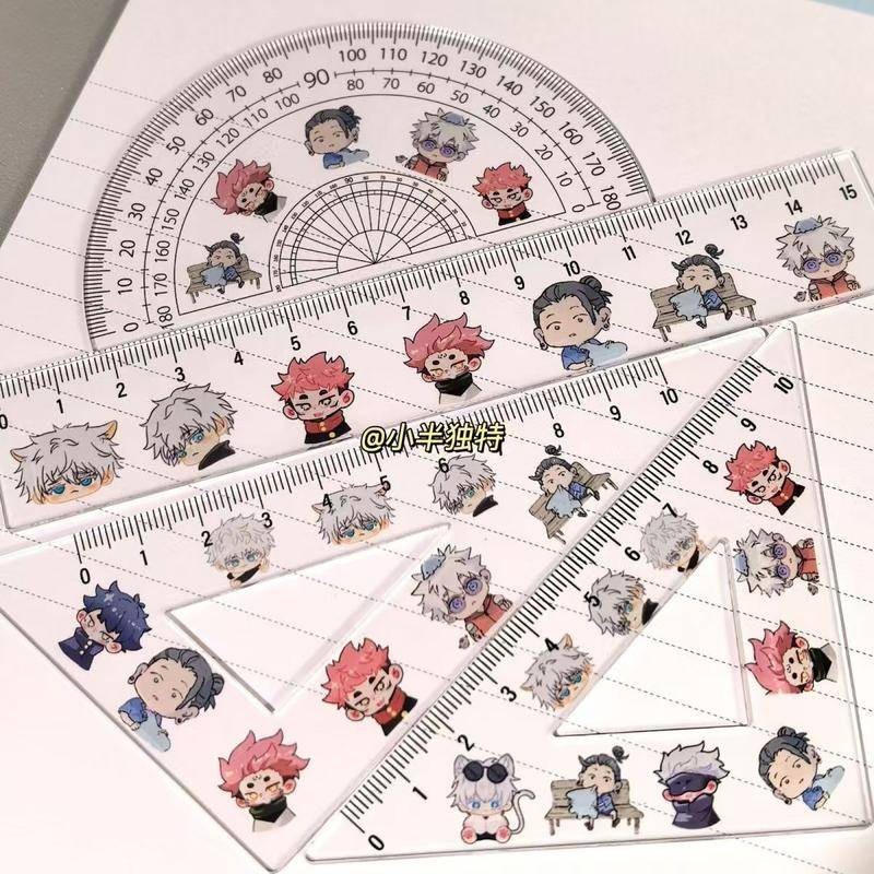 4 in 1 Cute Anime Jujutsu Kaisen Ruler Stationery Set Gojou Satoru ...