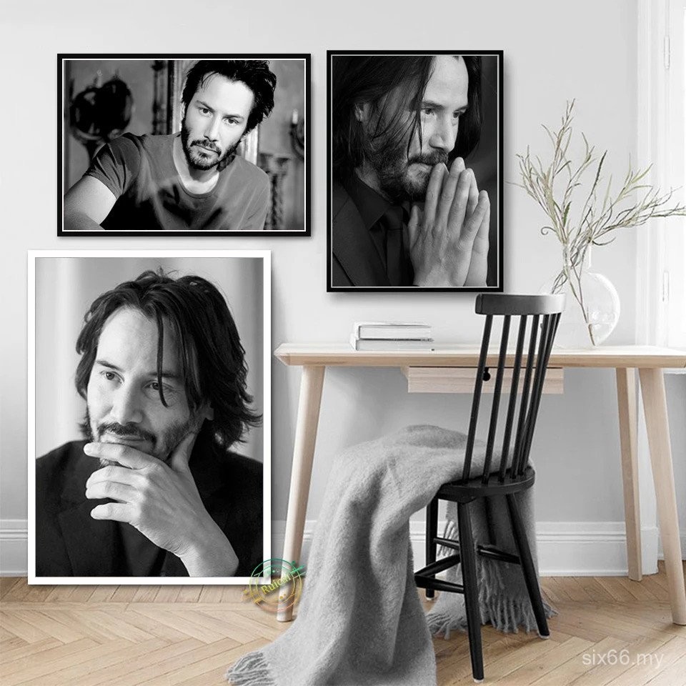 Keanu Reeves Poster Movie Star Actor Black And White Decoration John ...