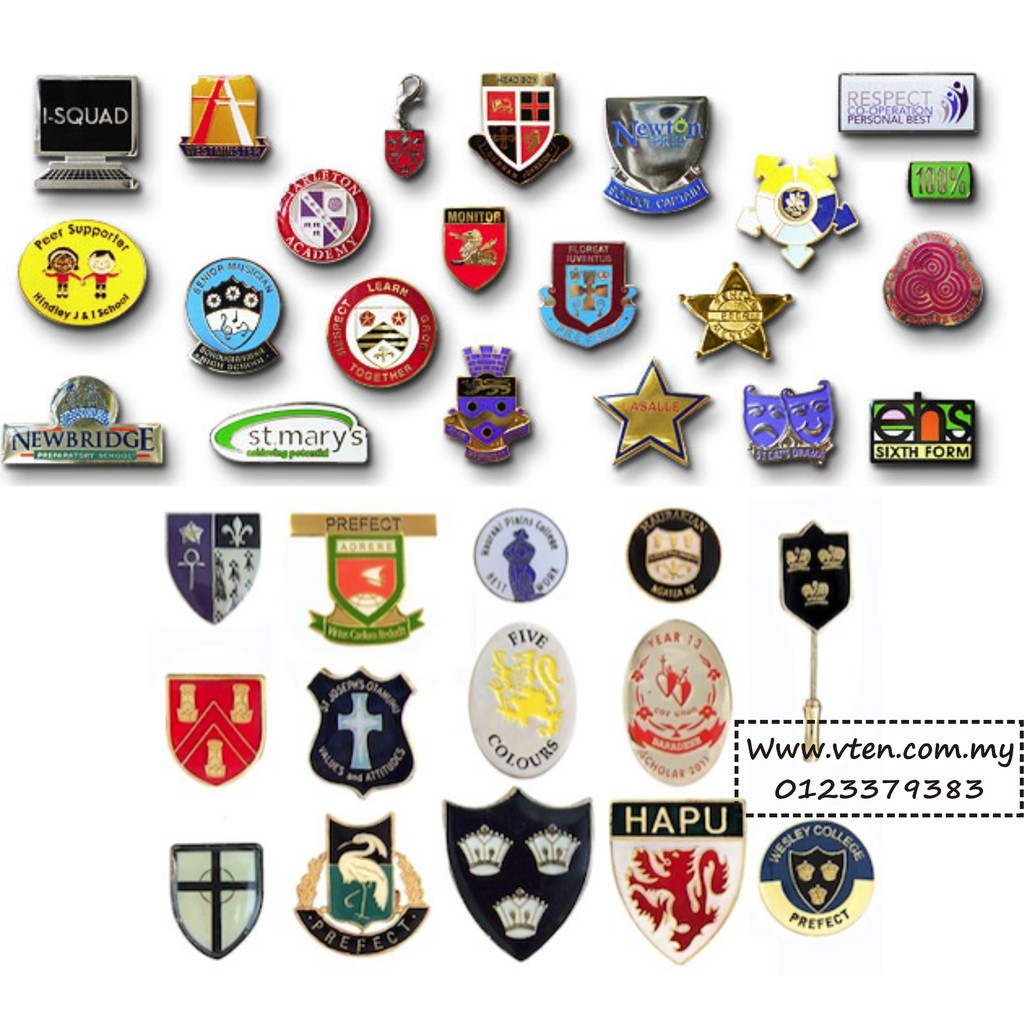 Custom made Metal Badges with Logo Customized Shaped School Police ...