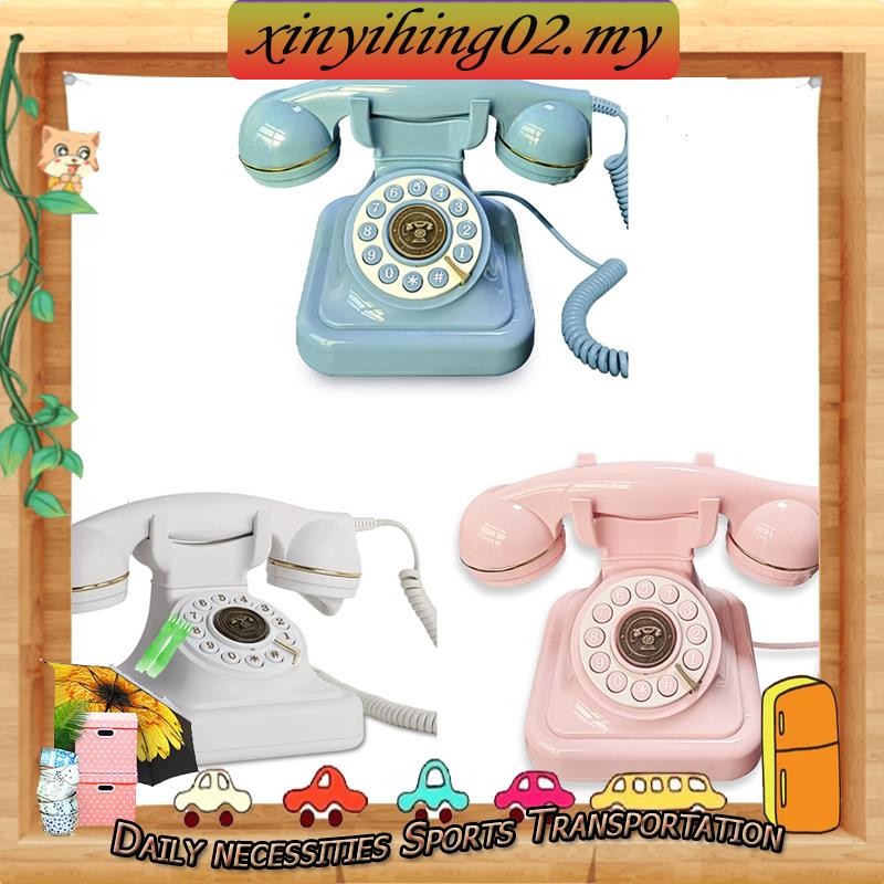 Classic Antique European Office Telephone Home Plug-In Telephone Rotary ...