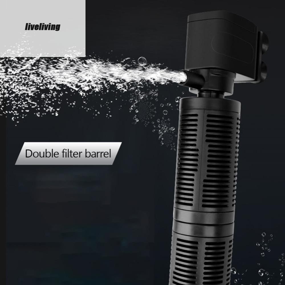 Aquarium Oxygen Filter 3 in 1 Submersible Fish Tank Silent Aeration ...