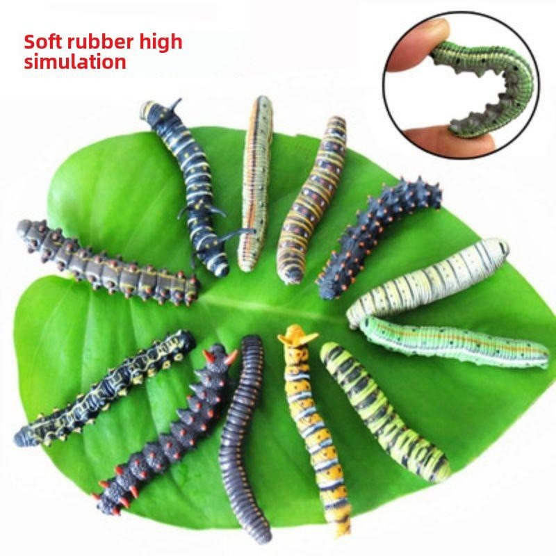 Simulation Soft Rubber Caterpillar Silkworms Cabbage Worm Scary Trick ...
