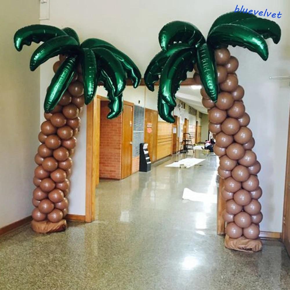 BLUEVELVET Palm Tree Leaf Balloons, Aluminum Foil 36 Inch Coconut Tree ...