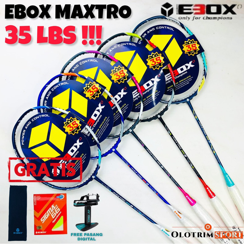 EBOX MAXTRO 35LBS 35 LBS Badminton Racket 100% ORIGINAL EBOX | Shopee ...