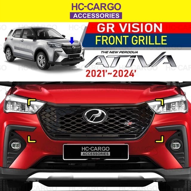 Perodua Ativa 2021 GR Front Grill Glossy Black Painted (Mini Cooper ...