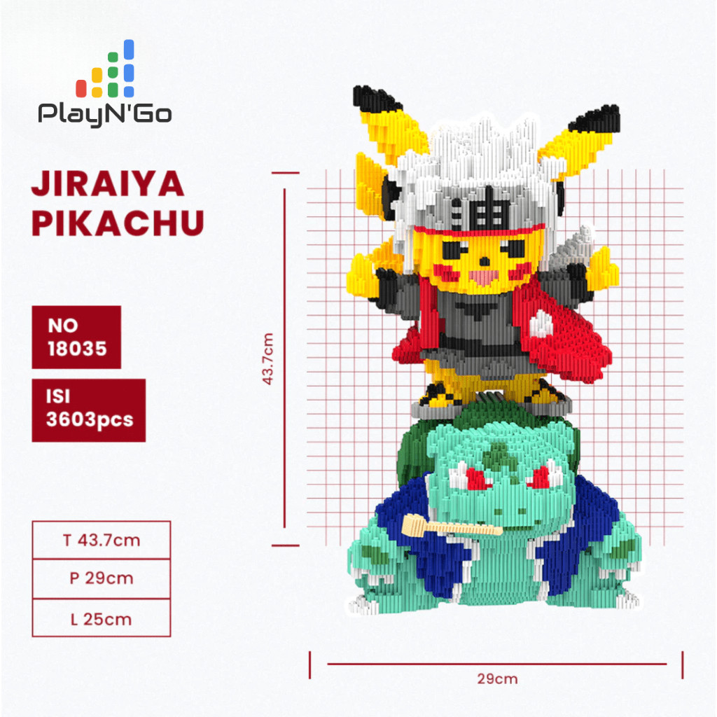 Original Nano Blocks Pikachu Pokemon 3D, Bricks Pikachu Jiraiya Naruto ...