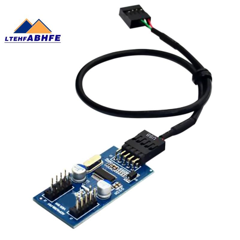 9Pin USB Header Male 1 to 2/4 Female Extension Cable Card Desktop 9Pin ...