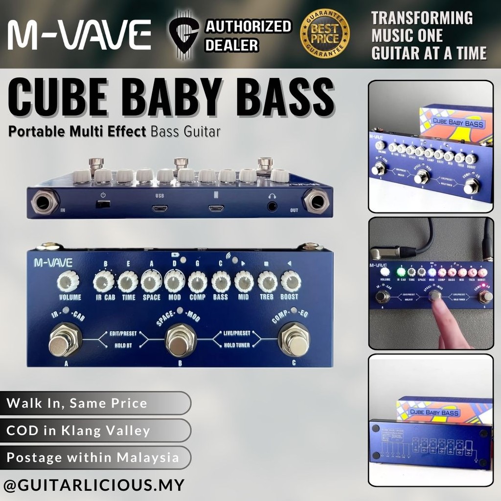 CUVAVE / M-VAVE Cube Baby Bass for Bass Guitar Effect Pedal Combined ...