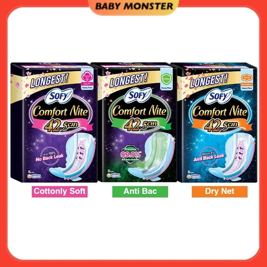 🔥HARGA BORONG🔥 Sofy Comfort Nite Slim Wing Anti Bac Dry Net Period Pad Day Night Sanitary Pad ...