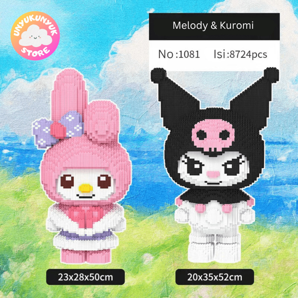 Original Nano Blocks Sanrio MELODY & KUROMI Big SERIES 3D Model ...