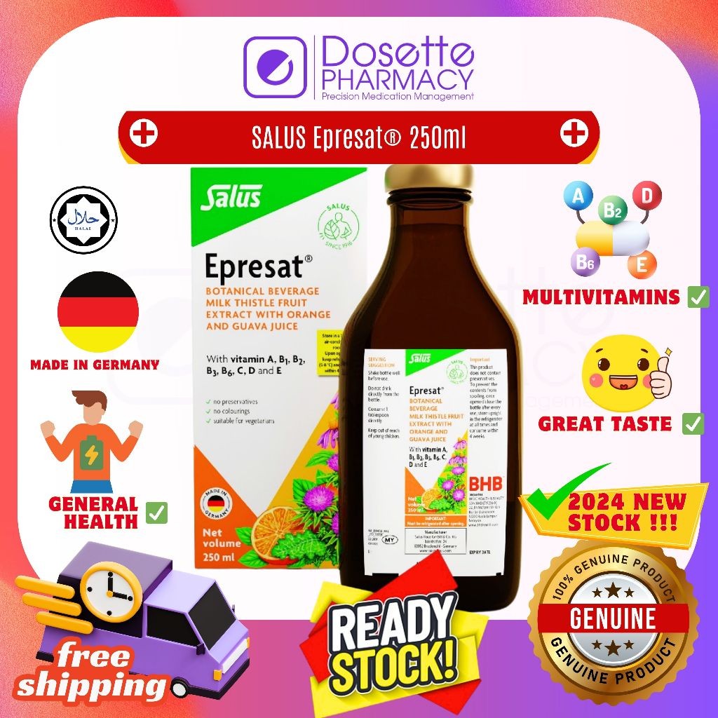 SALUS EPRESAT MULTIVITAMIN BOTANICAL BEVERAGE 250ML [EXP: 01/26] BHB ...