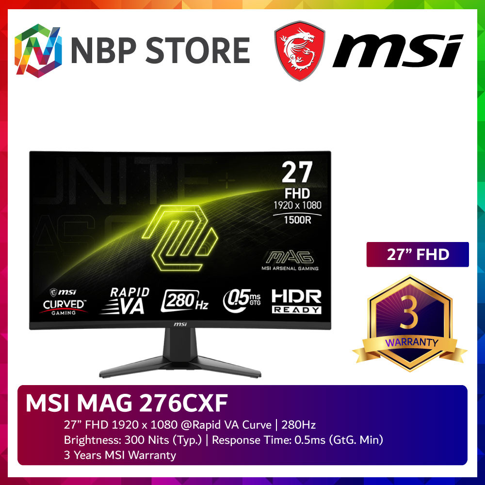MSI MAG 276CXF 27" FHD 280Hz Curve Gaming Monitor | Shopee Malaysia