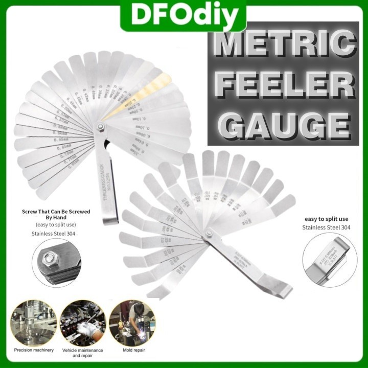 DFOdiy 16 / 32 Blades Feeler Gauge Metric Gap Filler Gage Measurment ...