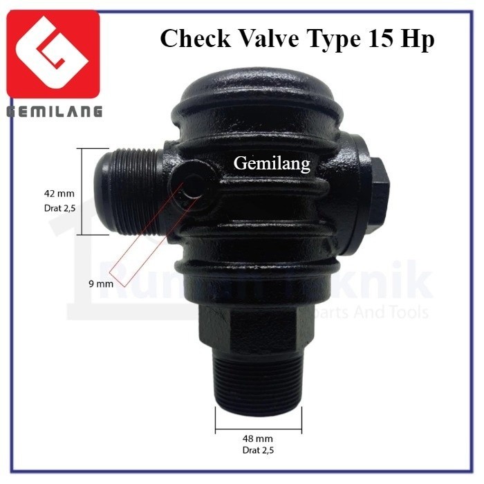 Check Valve Air Compressor 15 HP One Way Valve 42mm Pipe Thread And ...