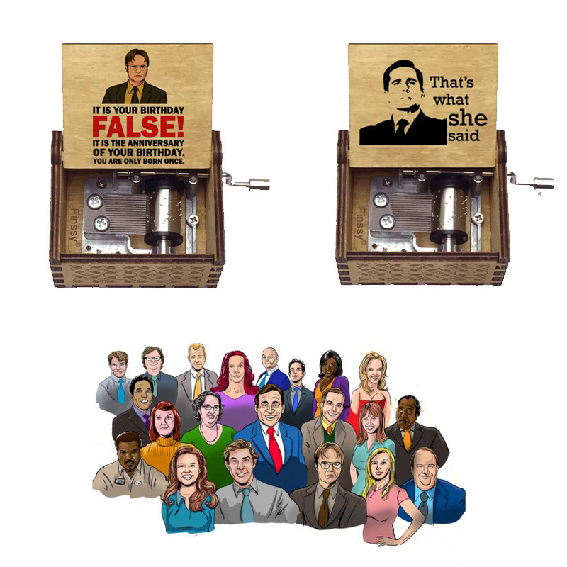 New The Office Wooden Music Box Fun Dwight Jim Pam Figure Print Custom ...