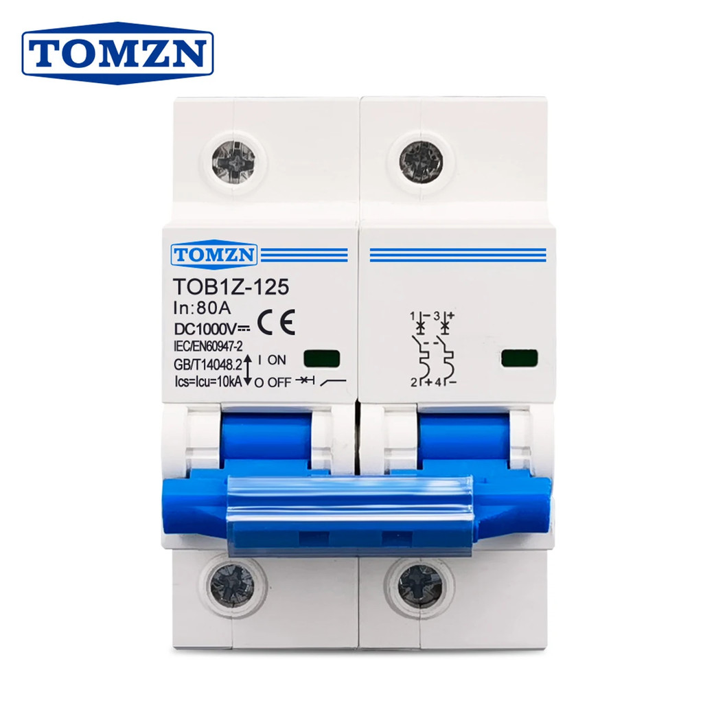 TOMZN 2P 1000V DC MCB 80A 100A 125A Circuit breaker FOR PV System C ...