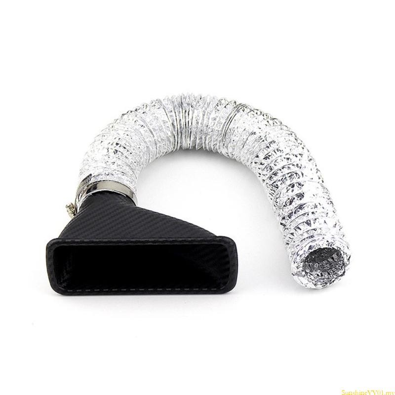 SUN Air Cleaner Carbon Fiber Look Hose Turbo Cold Air Front Bumper ...