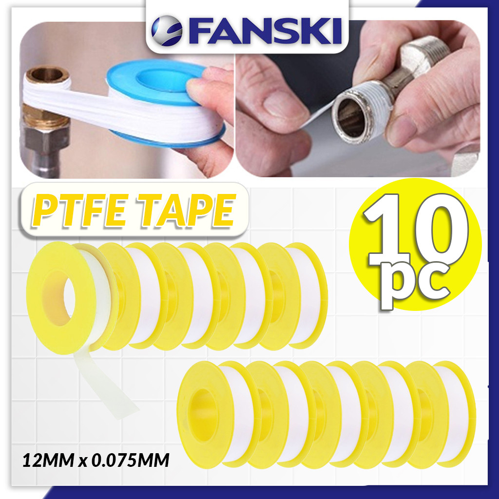 10PCS 12MM X 0.075MM PTFE Pelikat Paip Thread Seal Tape Water Pipe ...