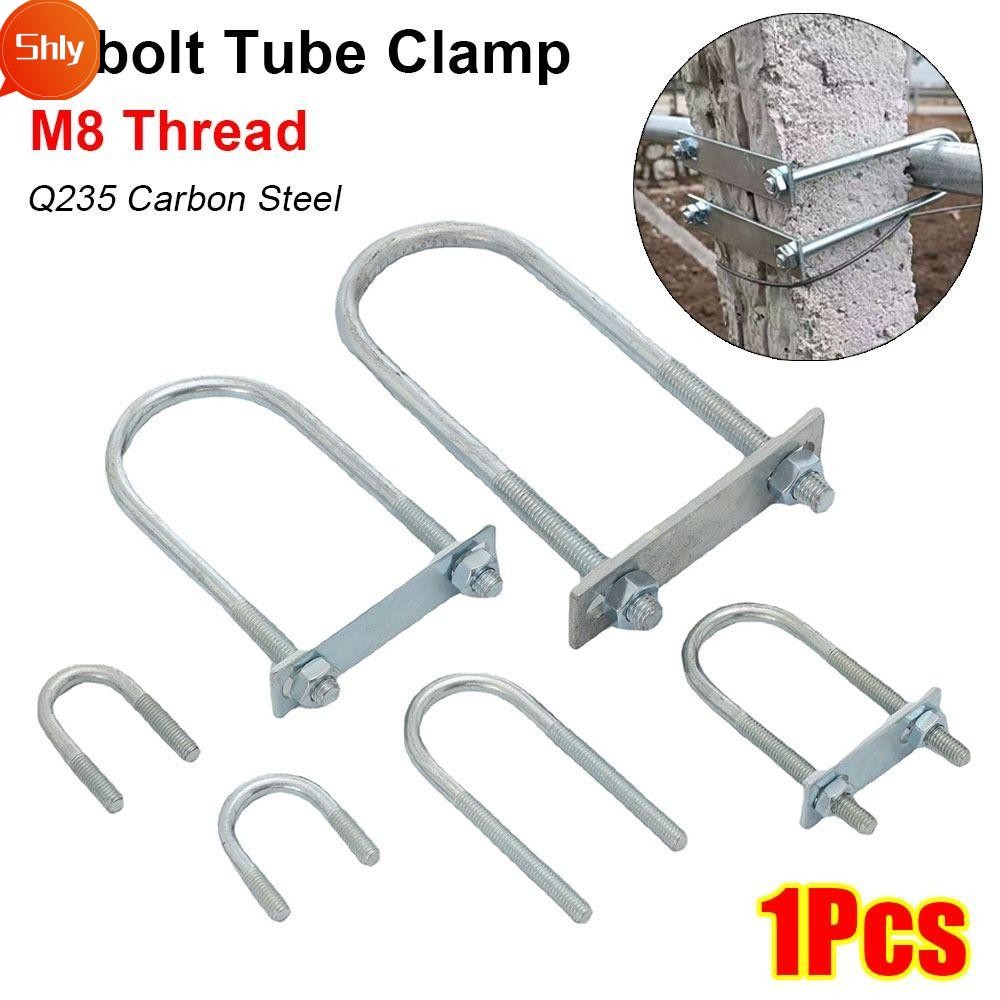 SHLY 1Pcs Pipe U-clamp, Screws With Baffle M8 Round Tube Clamp, Durable ...
