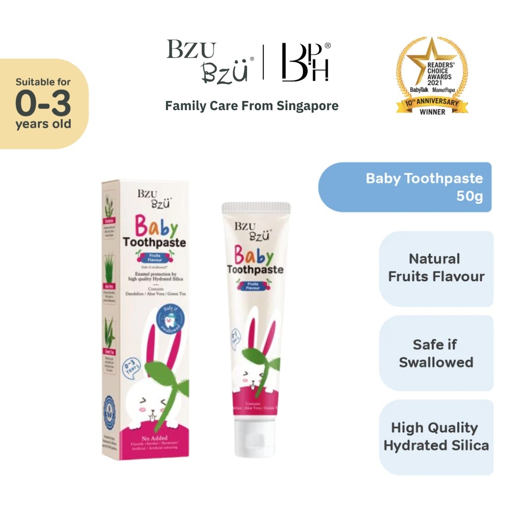 Bzu Bzu Baby Toothpaste 50 grams 0-3 years old | Shopee Malaysia