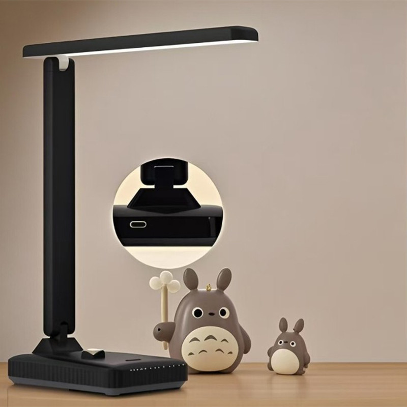 3 Levels LED USB Rechargeable Foldable Table Lamp Dimmable Touch Eye ...
