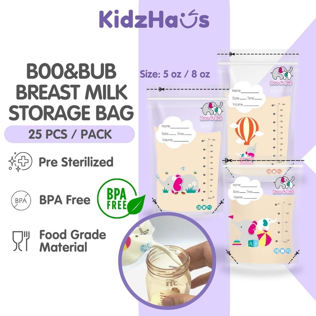 5oz/8oz Double Lock Breastmilk Storage Bag | Breast Milk | bag susu (1 ...