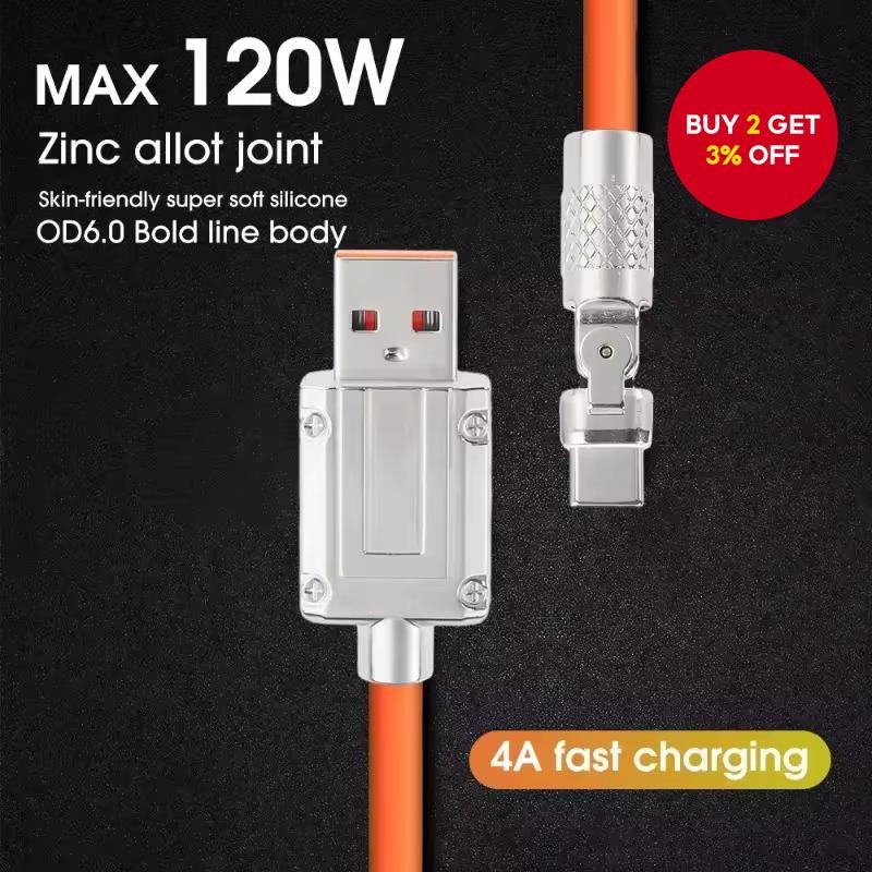 120W Usb Type C Wire Fast Charging Cable 6A Mobile Phone Usb C Cables ...