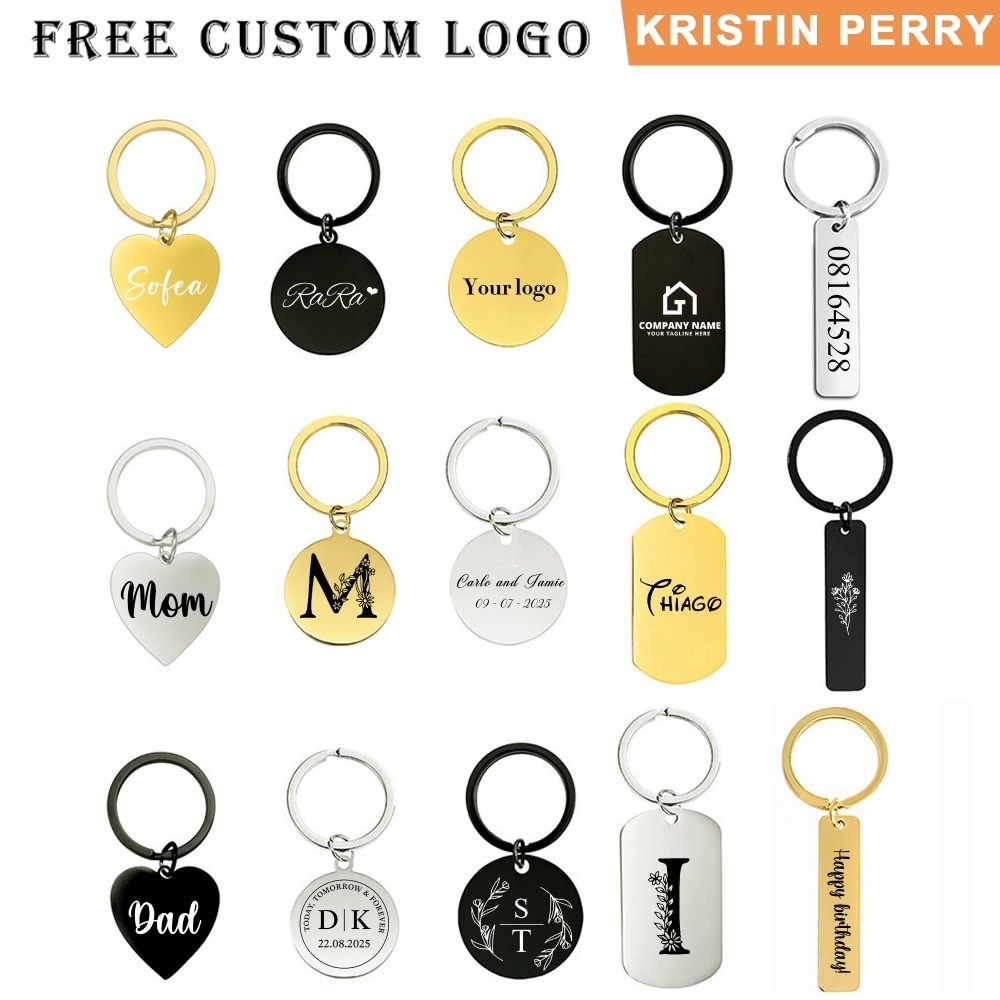 Free Personalized Custom Metal Keychain Stainless Steel Keyring ...