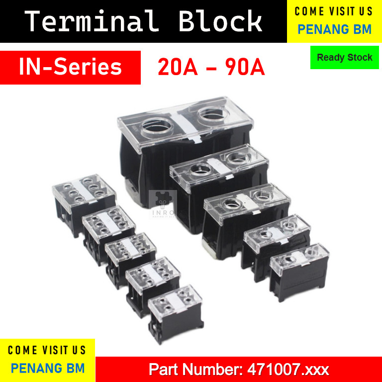 IN SERIES Terminal block Din rail - IN12BK/13BK/20BK/30BK/411S/60BK/100BK/200BK | Shopee Malaysia