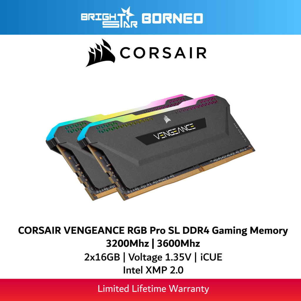 CORSAIR VENGEANCE RGB PRO SL DDR4 Gaming Memory Dual Channel Kit - 16GB ...
