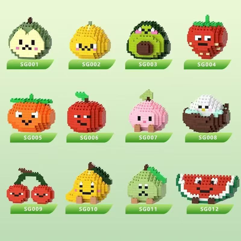 Fruit building block toy assembly puzzle mini particle children's toy ...