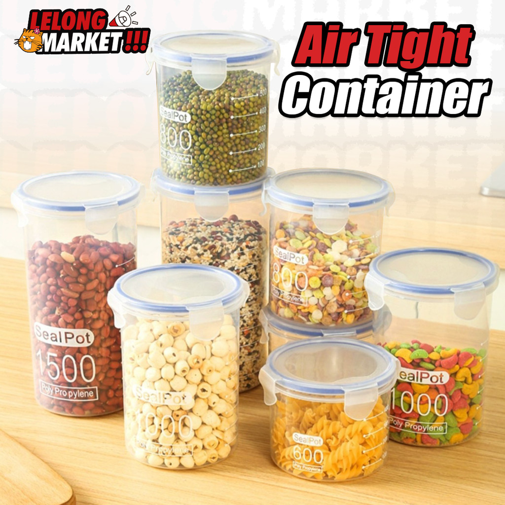 Airtight Round Storage Stackable Container Transparent Plastic Round ...