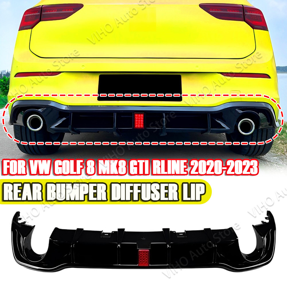 Car Rear Bumper Diffuser Spoiler Splitter With Brake LED Body Kits ...