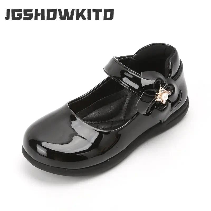 Girls Black Party Leather Shoes British Style Soft Kids Fashion Sweet ...