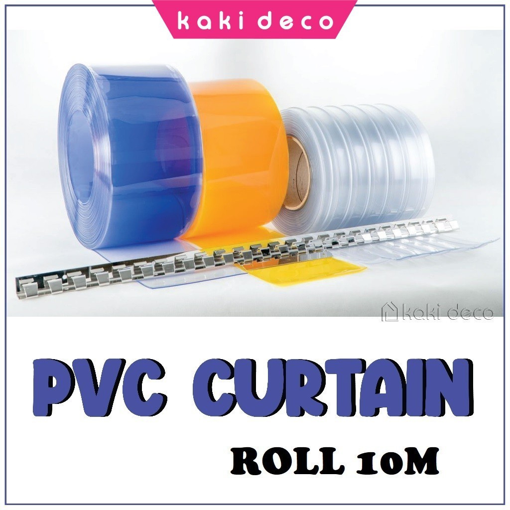 KakiDeco PVC Curtain I Size:2mm(Thk)x200mm(Width)x10mtr(L) I PVC Strip ...