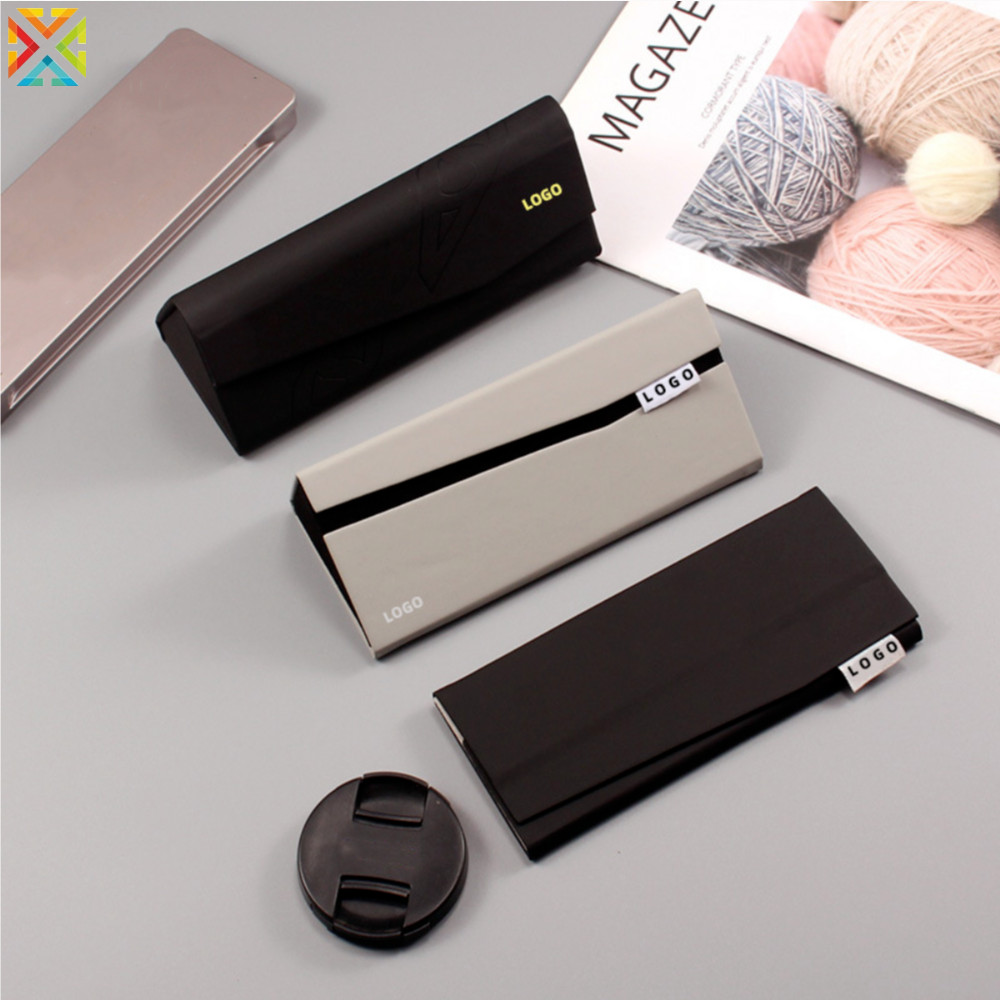 Foldable Triangle Glasses Case Minimalist Leather Sunglasses Storage ...