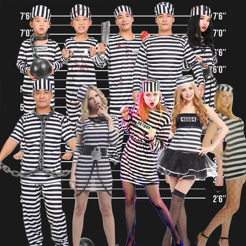 Parent child prisoner costume cosplay Stage Drama Performance Prisoner ...