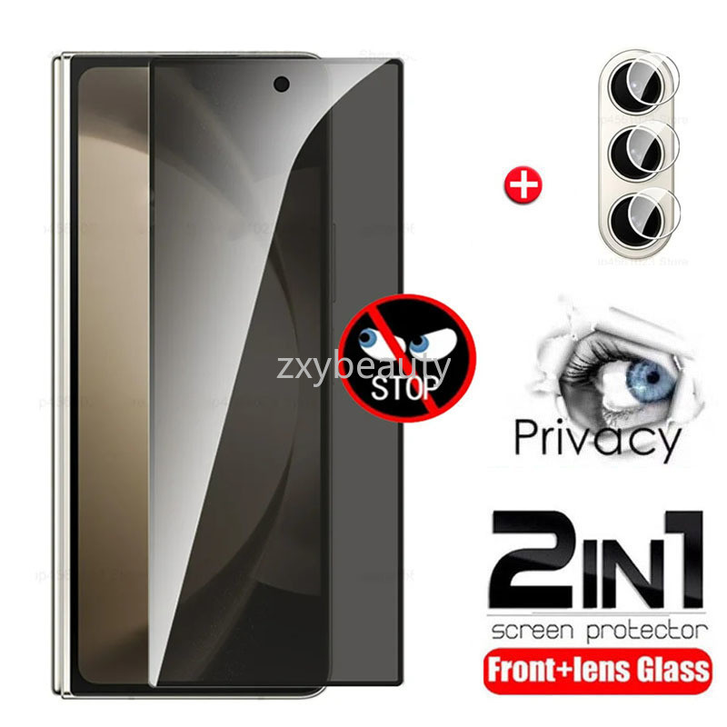 2in1 Privacy Tempered Glass For Samsung Galaxy Z Fold 7 6 5 4 3 5G 2025 ...