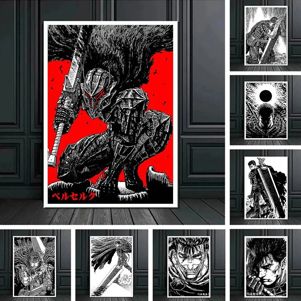 Paling laris Anime Berserk Guts Chainsaw Man Poster cetak Manga watak ...