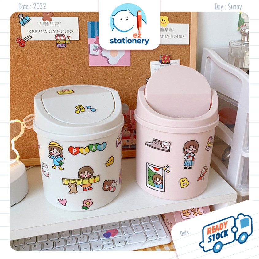 Ready Stock Table Mini Rubbish Bin Cute Small Trash Bin With Lid Table ...