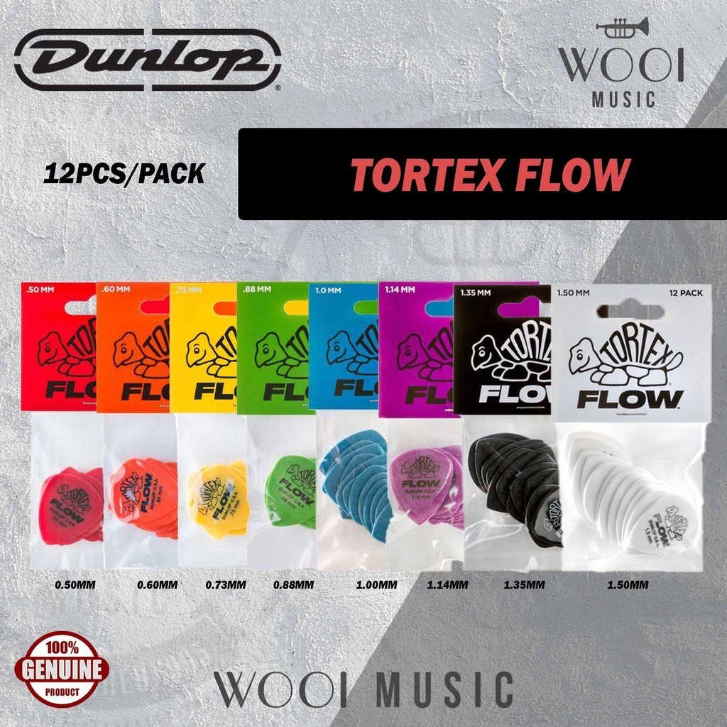 Jim Dunlop Tortex Flow Guitar Pick - Made In USA (12pcs/Pack) | Shopee ...