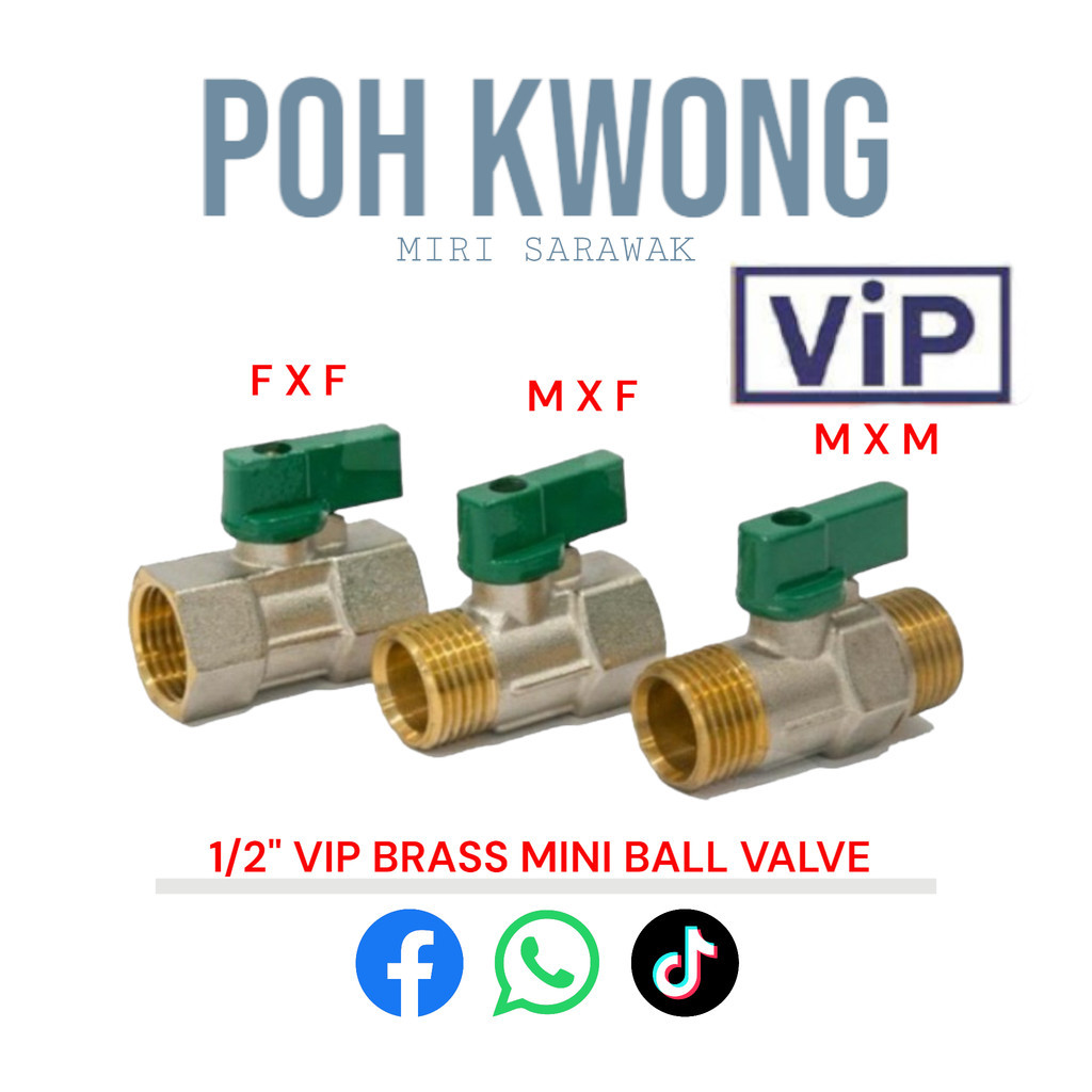 VIP 1/2'' Chrome Mini Ball Valve ( MM / MF / FF ) | Shopee Malaysia