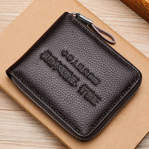 dompet beg dompet lelaki Sarung kulit lesen memandu, pemegang kad ...