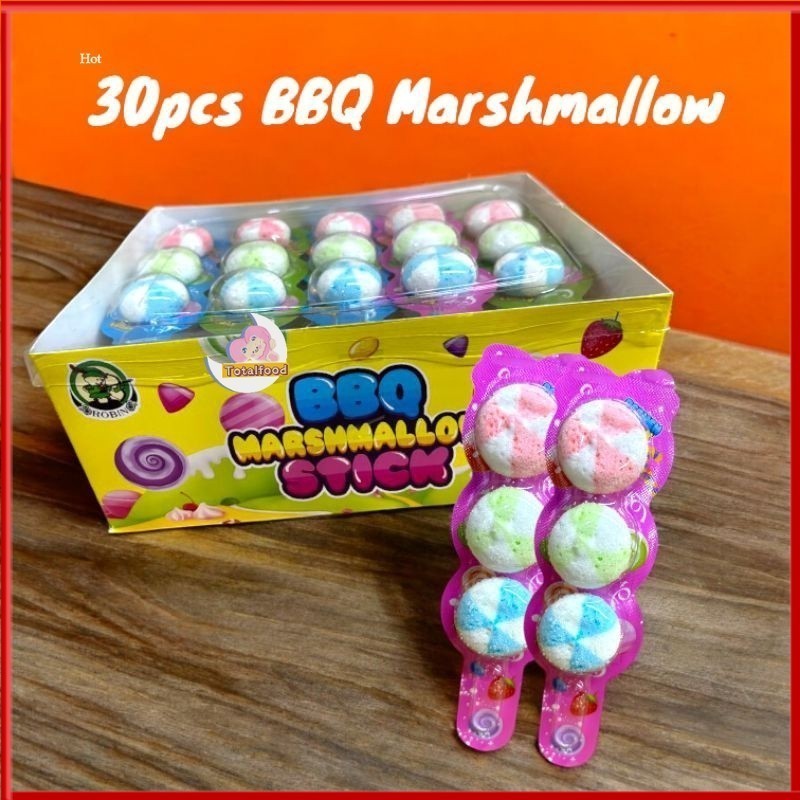 30pcs x 7.5g Robin BBQ Marshmallow Stick colourful mallow | Shopee Malaysia
