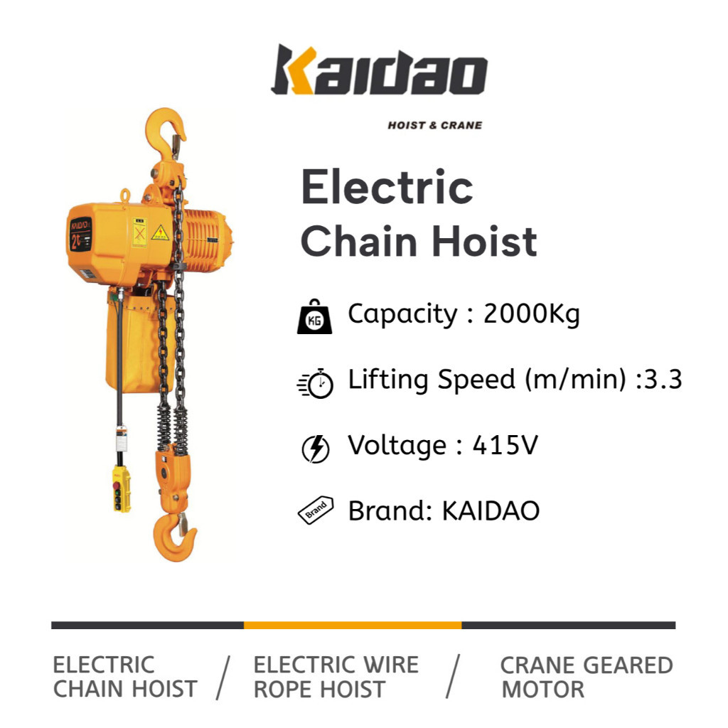 KAIDAO Electric Chain Hoist 2000 Kg - HKD0202S (415V) | Shopee Malaysia