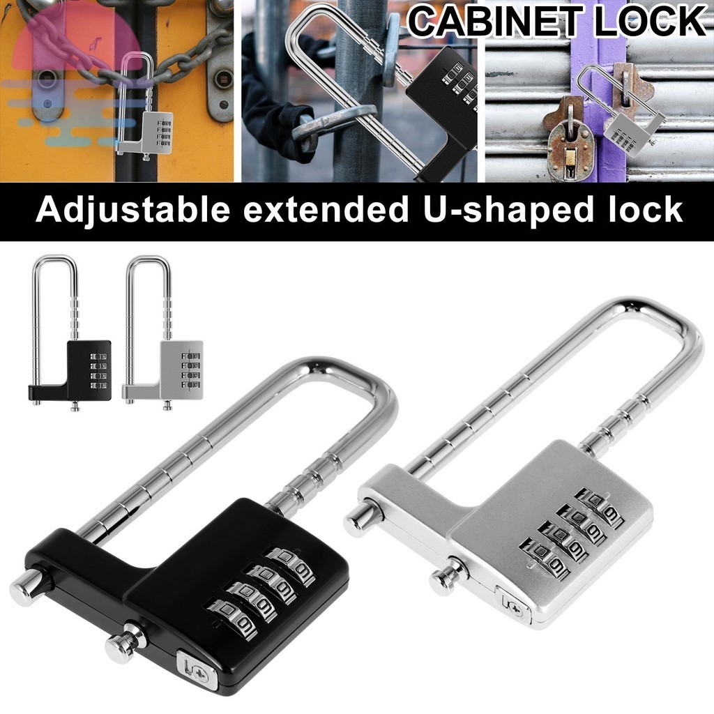 Gym Locker Lock 4 Digit Combination Padlock Heavy Duty Long Shackle ...