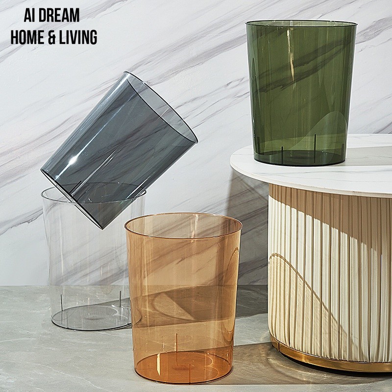 Round trash can | PETTransparent Office Straight Trash Can | School ...