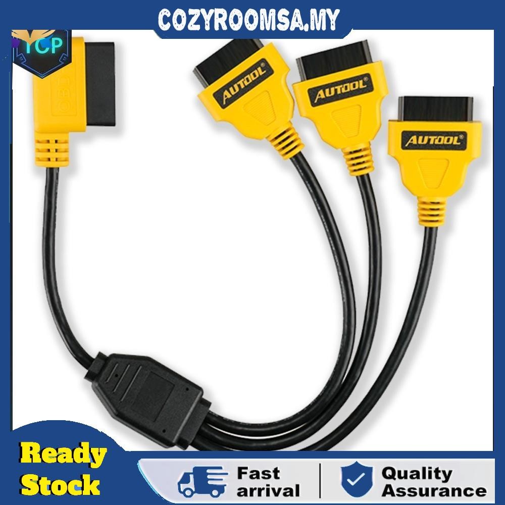 OBD2 Y Splitter Cable 50cm 1 to 3 Converter Adapter Extension Cord ...