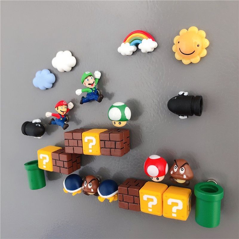 3d Refrigerator Magnet Classic mario mario Mushroom Turtle Wall Well ...