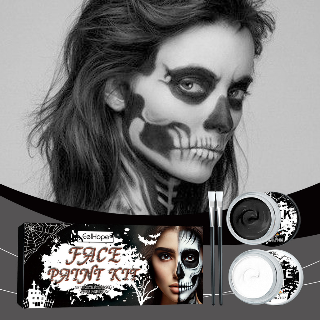 Black White Face Body Paint,Professional Face Painting Kits with ...
